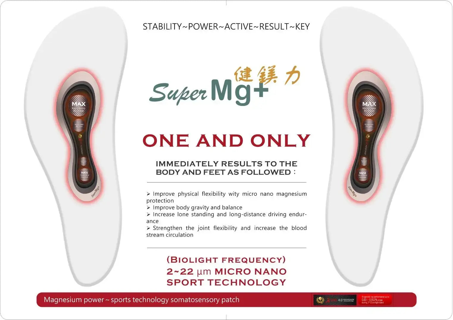 Magnesium power ~ Sports Technology Somatosensory Patch 1 Pair (Foot S ...